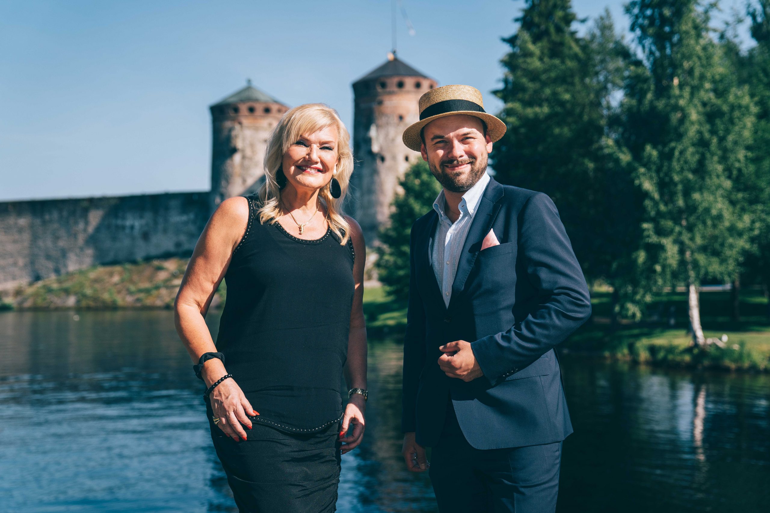 Karita Mattila ja Ville Matvejeff Olavinlinnan Keskushallissa 25.6.2020 ...